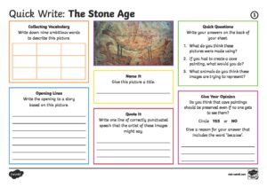 Stone Age Quick Write Activity Mat Pack Ages 7 9 Ver 1 – Buckstones ...